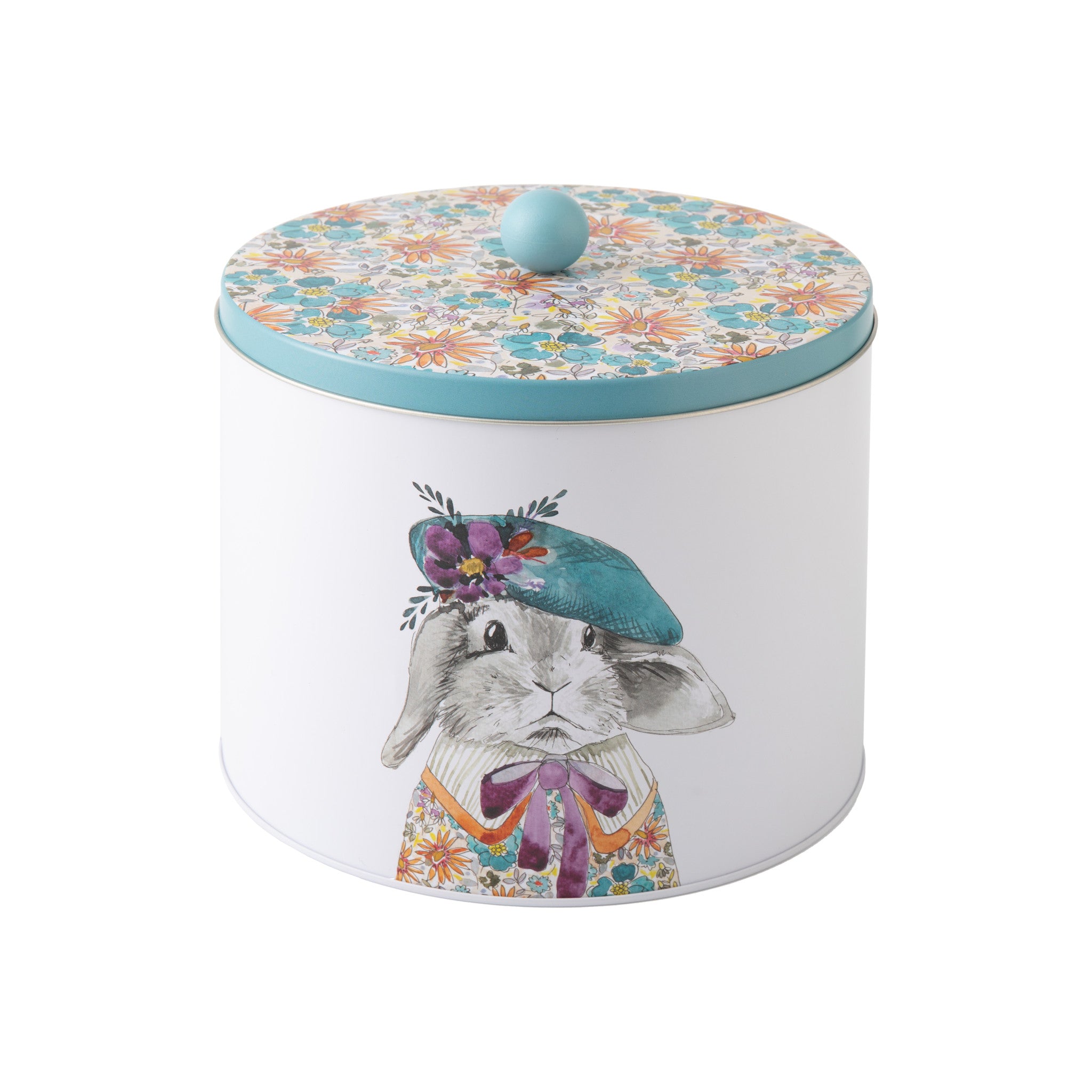 Mikasa Tipperleyhill Rabbit Round Biscuit Tin, 3.5L, 18 x 18 x 19CM ...