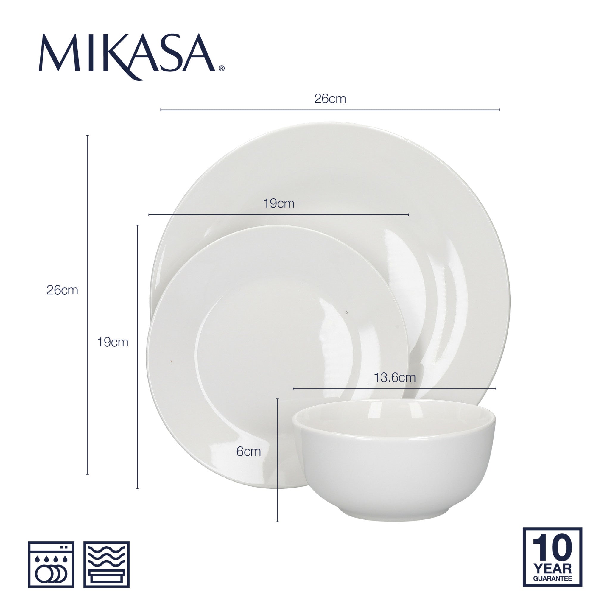 Mikasa Alexis Porcelain 12-Piece White Dinner Set – CookServeEnjoy