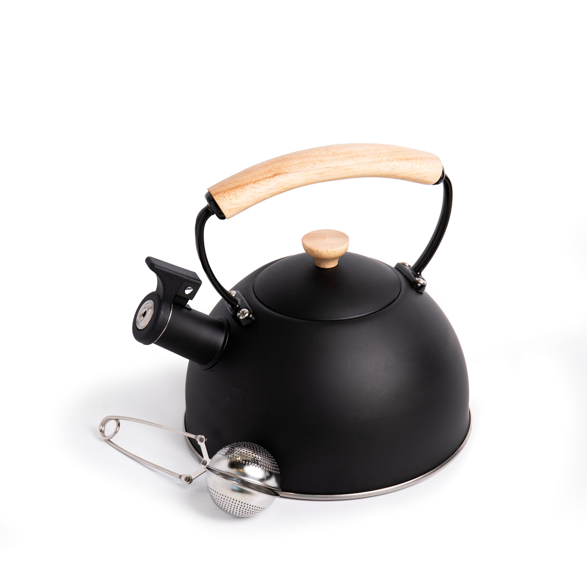 La Cafetière Tea-Making Set with Black Stainless Steel Whistling Kettl ...