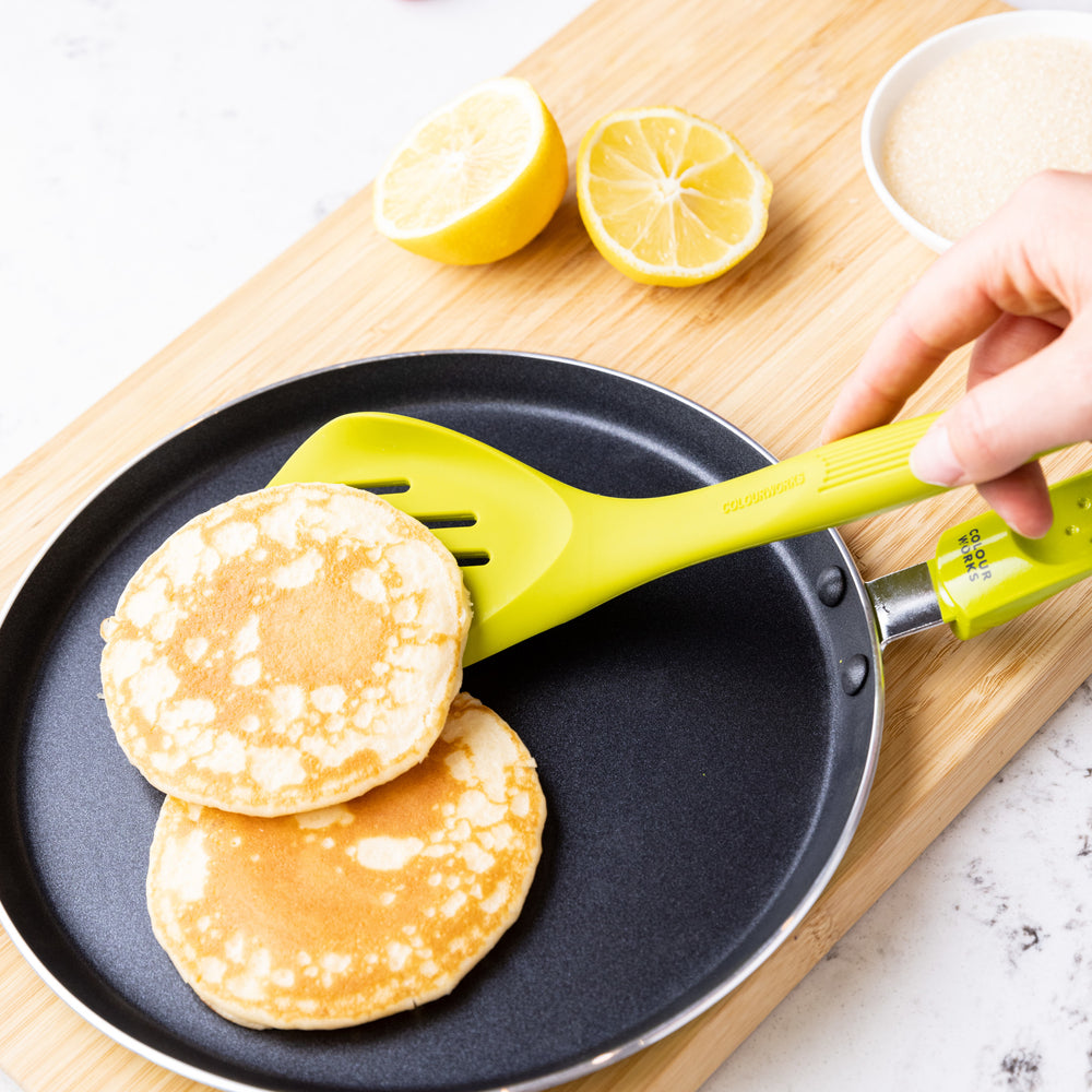 Colourworks Green Silicone Fish Slice with Raised Edge, Slotted Design ...