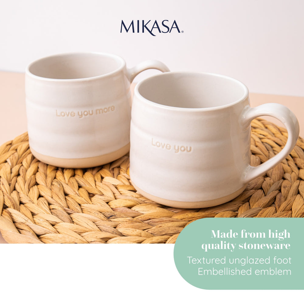 Mikasa Farmhouse Love Ceramic Mugs, Set of 2, 380ml, White – CookServeEnjoy