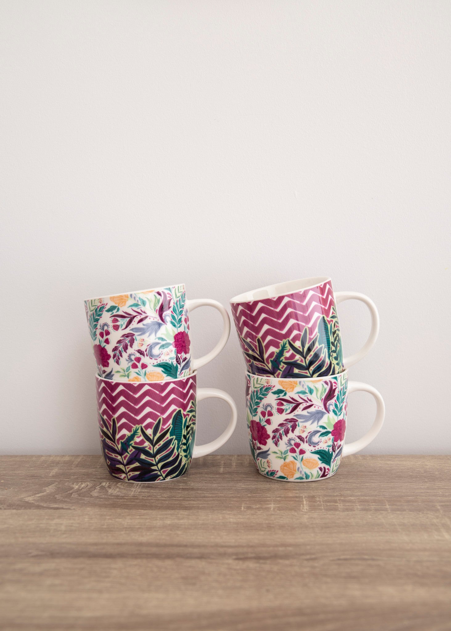 KitchenCraft Exotic Floral Mugs - Set of 4 – CookServeEnjoy