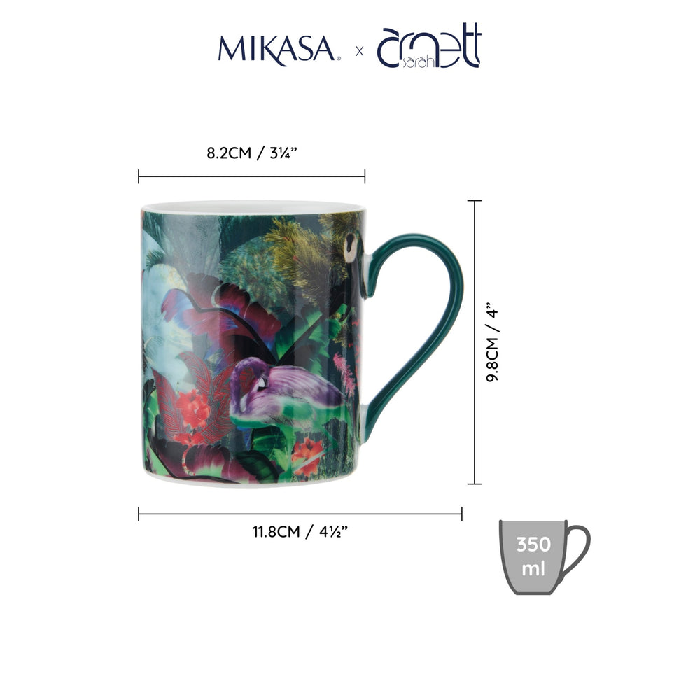 Mikasa x Sarah Arnett Porcelain Mug with Flamingo Print, 350ml ...
