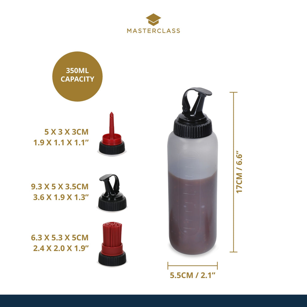 MasterClass Barbecue Bottle Set with 3 Interchangeable Heads, 350ml ...