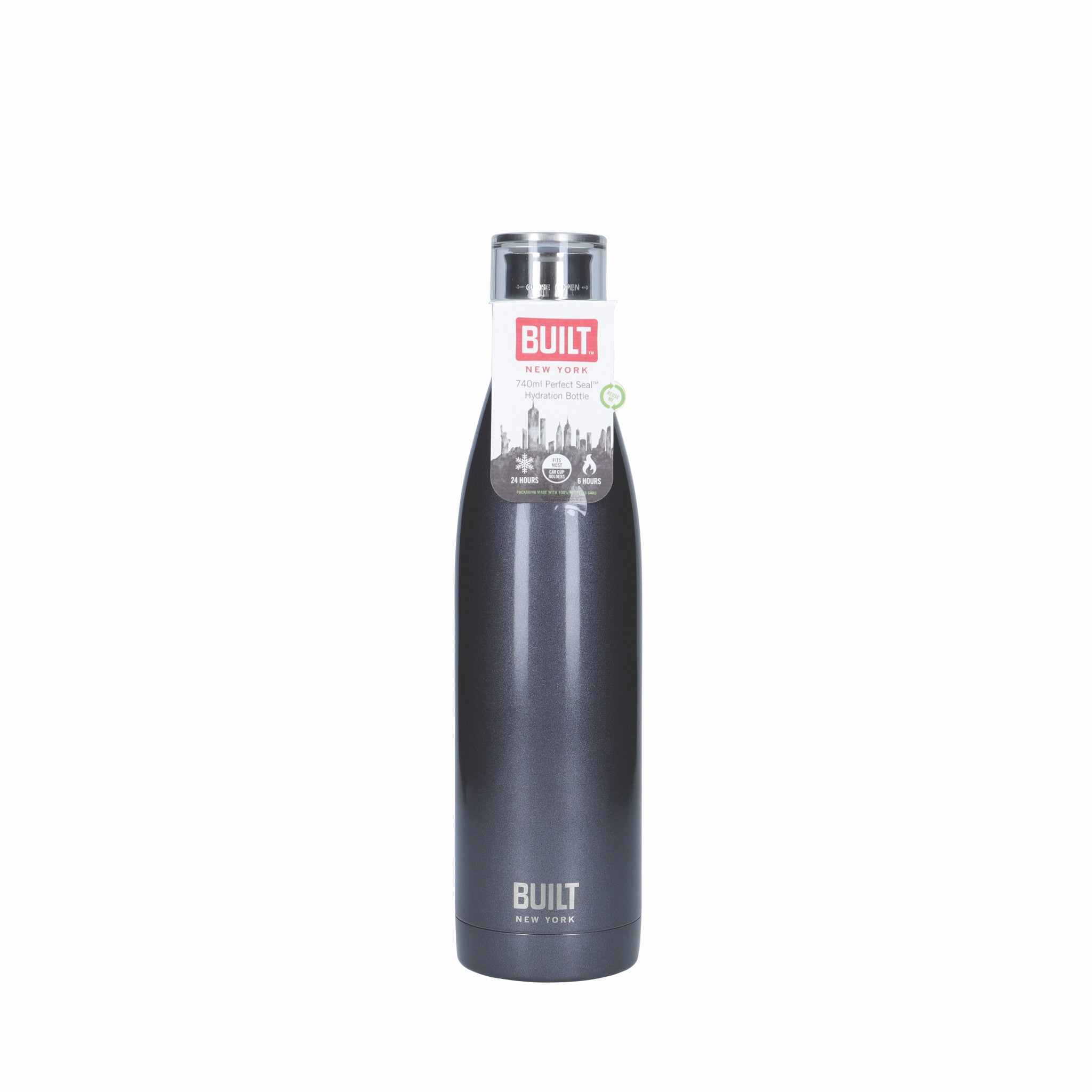 Built 740ml Double Walled Stainless Steel Water Bottle Charcoal ...