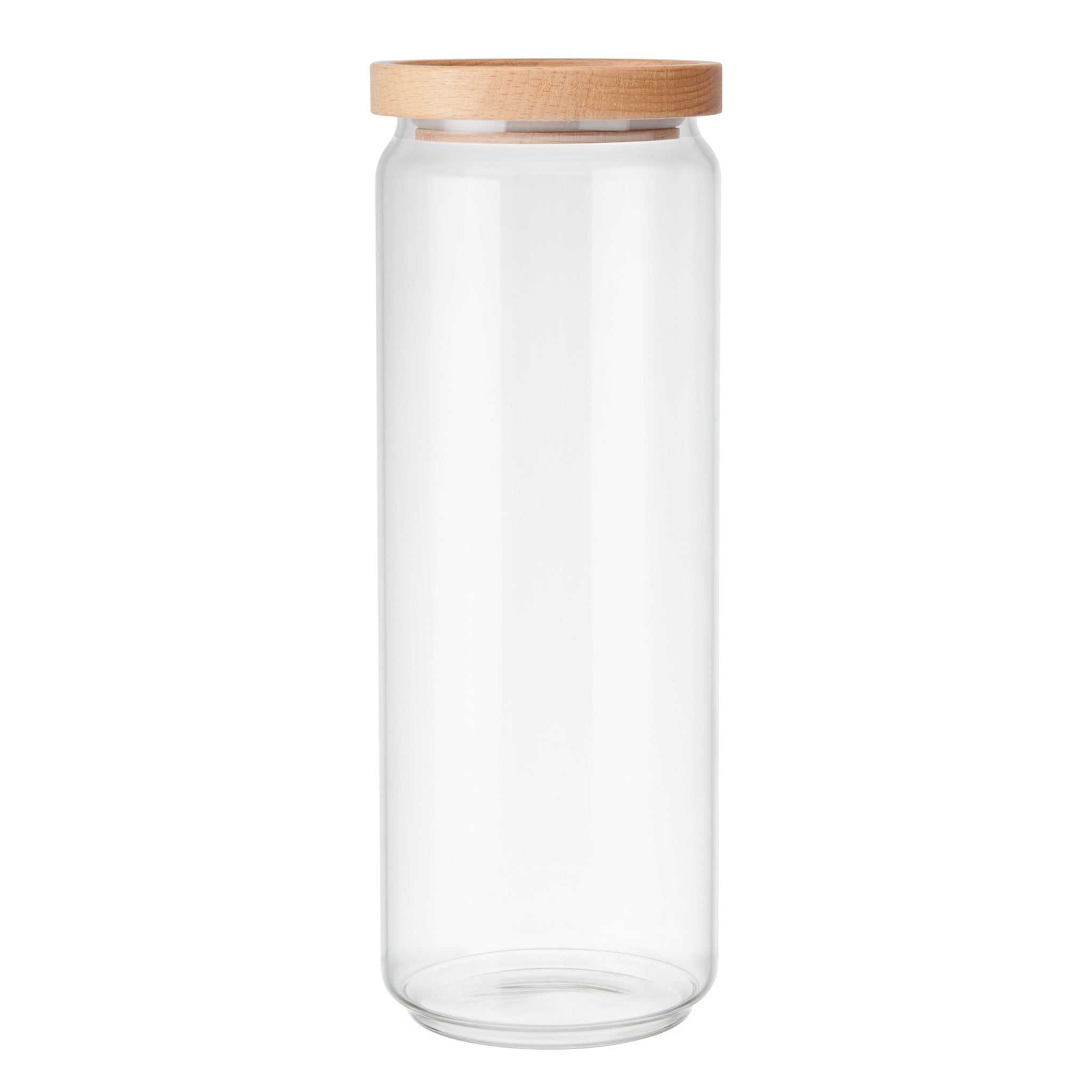 KitchenCraft Idilica Glass Storage Jar with Beechwood Lid, 1300ml ...