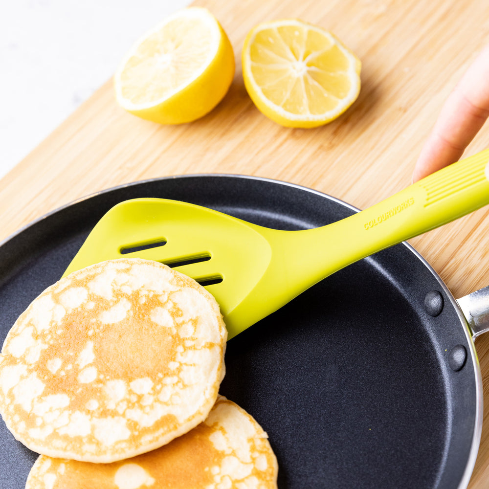 Colourworks Green Silicone Fish Slice with Raised Edge, Slotted Design ...