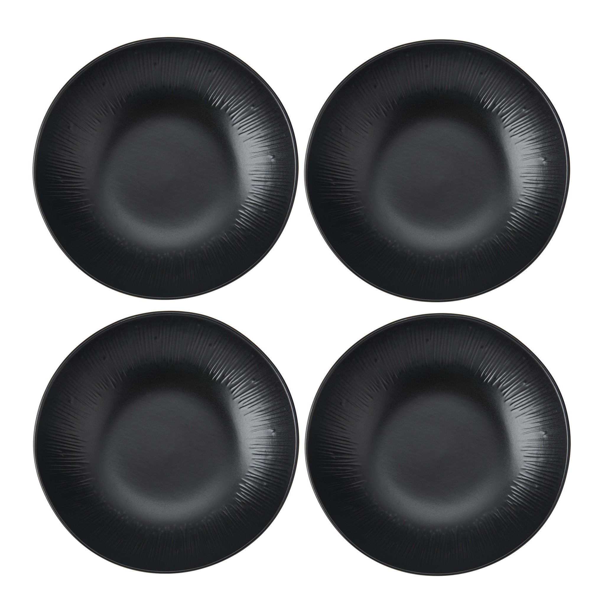 Mikasa Jardin Midnight 4-Piece Stoneware Pasta Bowl Set, 20cm, Black ...