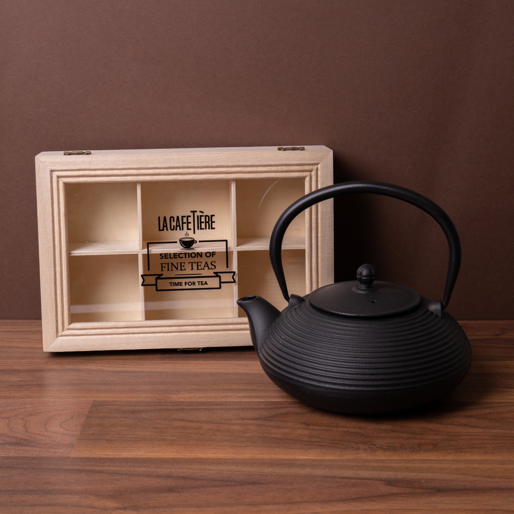 2pc Tea Set including Large Black Cast Iron Japanese Teapot with Infus ...