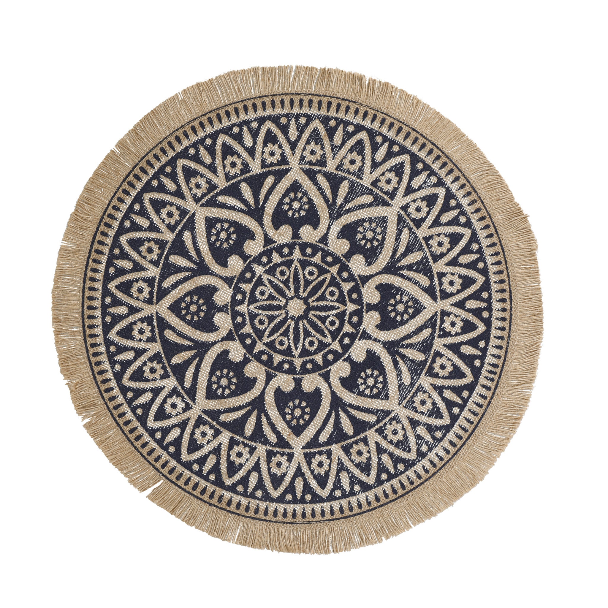 Creative Tops Set of 4 Jute Placemats with Mandala Design, Natural Pri ...
