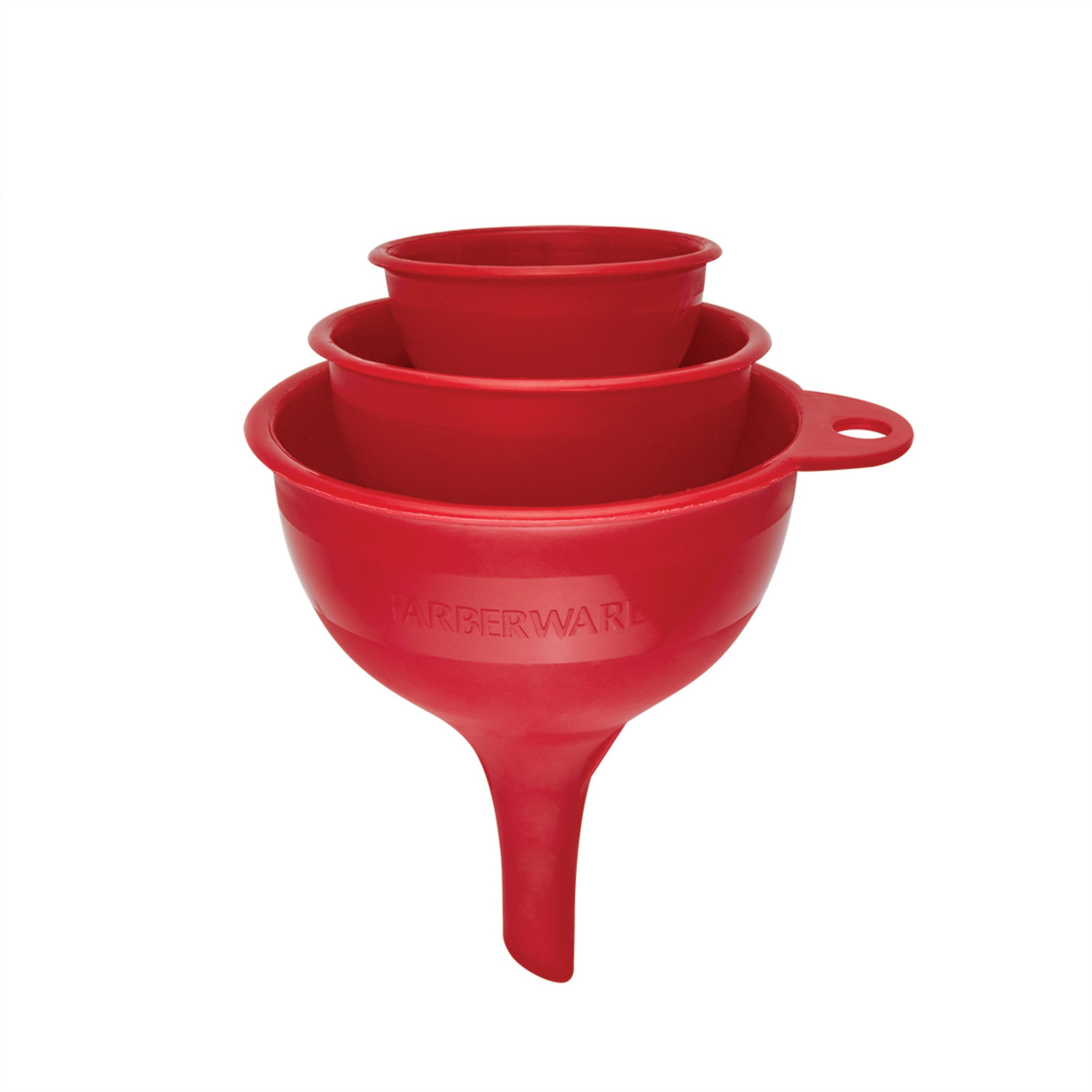 Farberware Plastic Funnel Set, Assorted Sizes - Red (3 Pieces ...