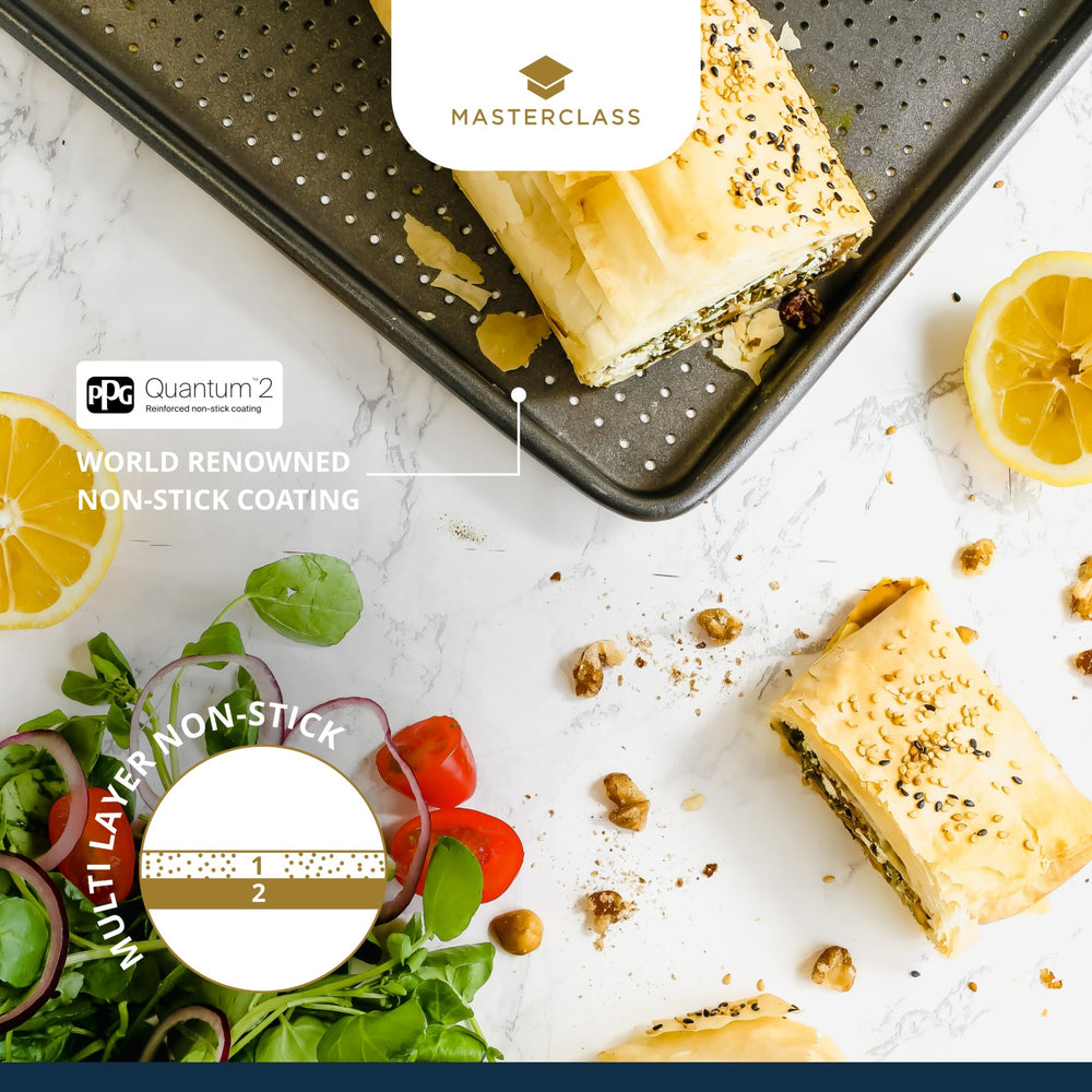 MasterClass Crusty Bake Non-Stick Baking Tray, 39cm x 27cm – CookServeEnjoy