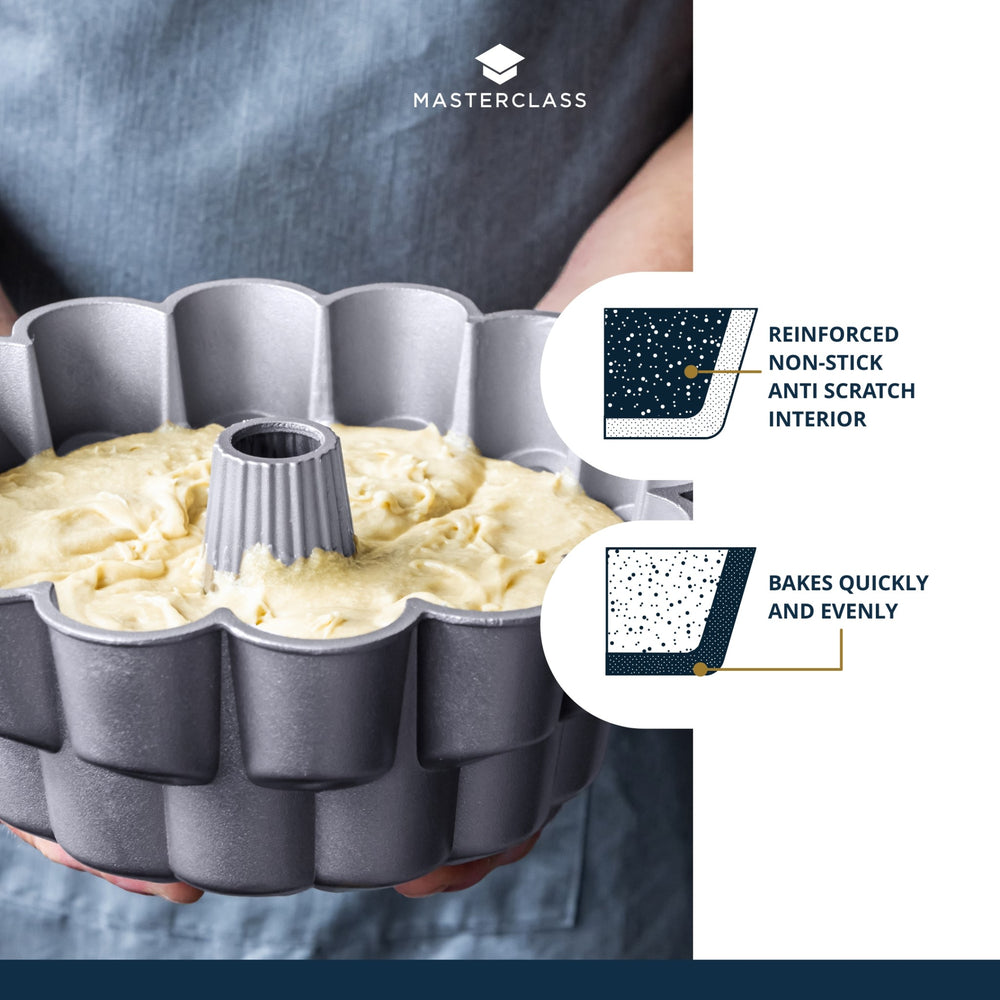 MasterClass Cast Aluminium Decorative Tiered Cake Tin, 24cm ...