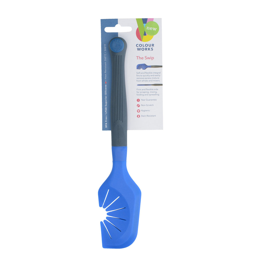 Colourworks Brights Blue "The Swip" Whisk and Bowl Scraper – CookServeEnjoy