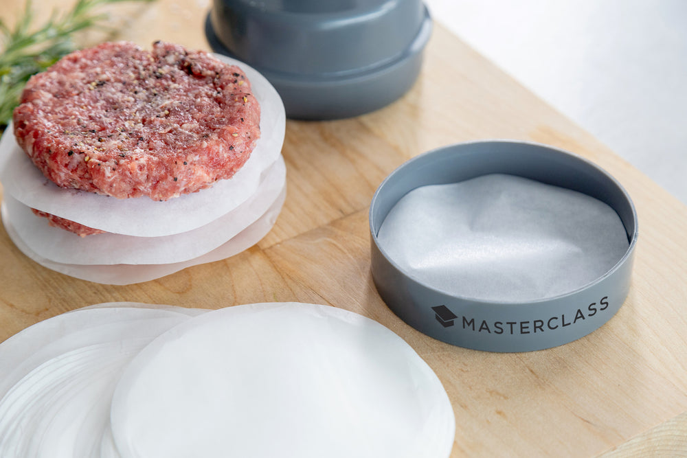MasterClass Spring-Form Burger Maker with 100 Wax Discs – CookServeEnjoy