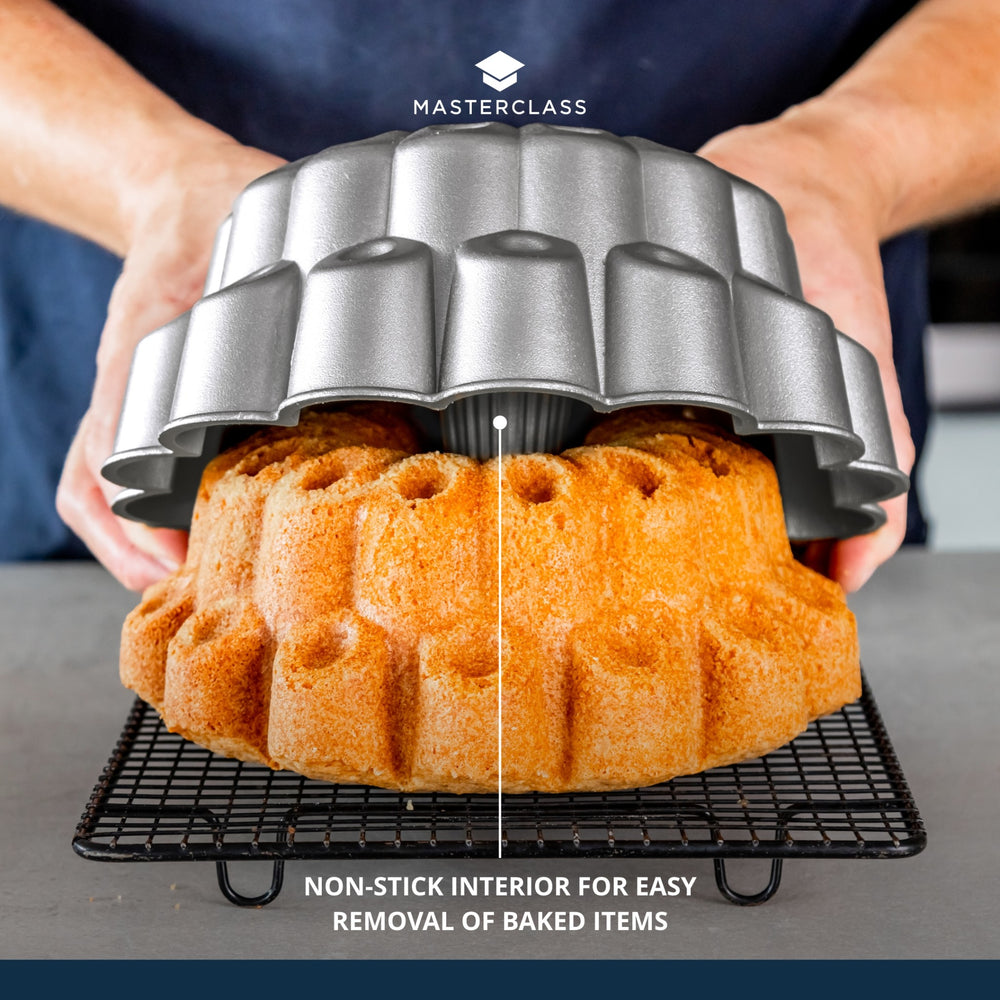 MasterClass Cast Aluminium Decorative Tiered Cake Tin, 24cm ...