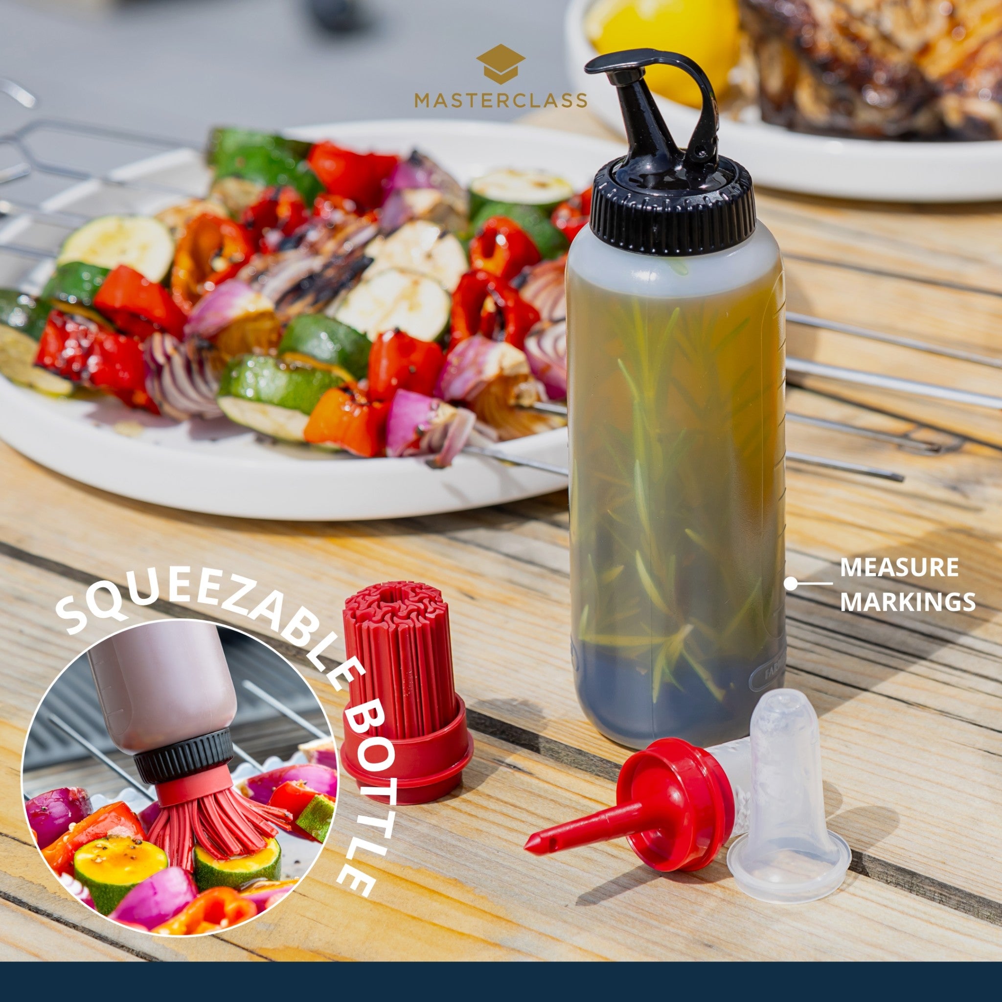 MasterClass Barbecue Bottle Set with 3 Interchangeable Heads, 350ml ...