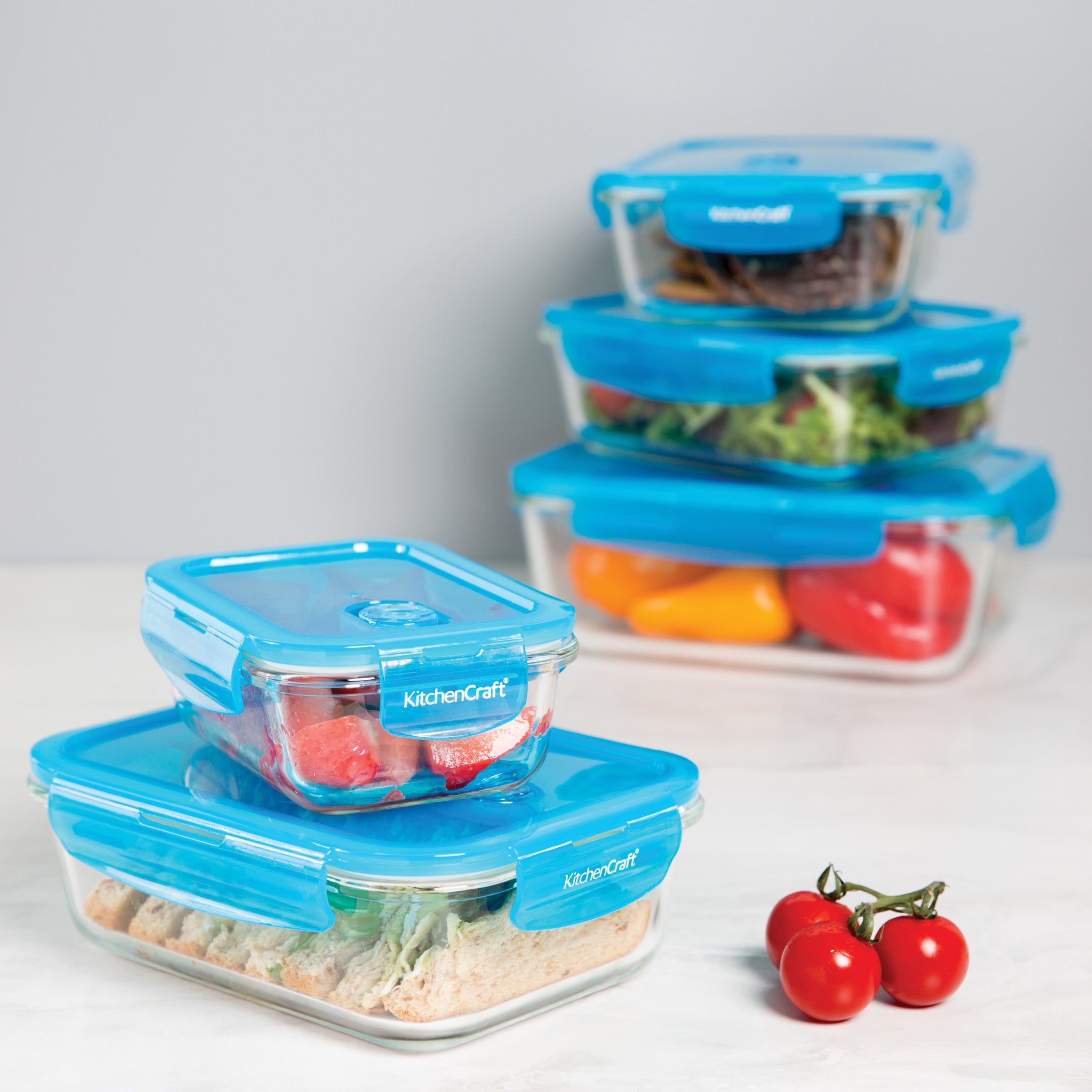 KitchenCraft Pure Seal Glass Rectangular 1.5 Litres Storage Container ...