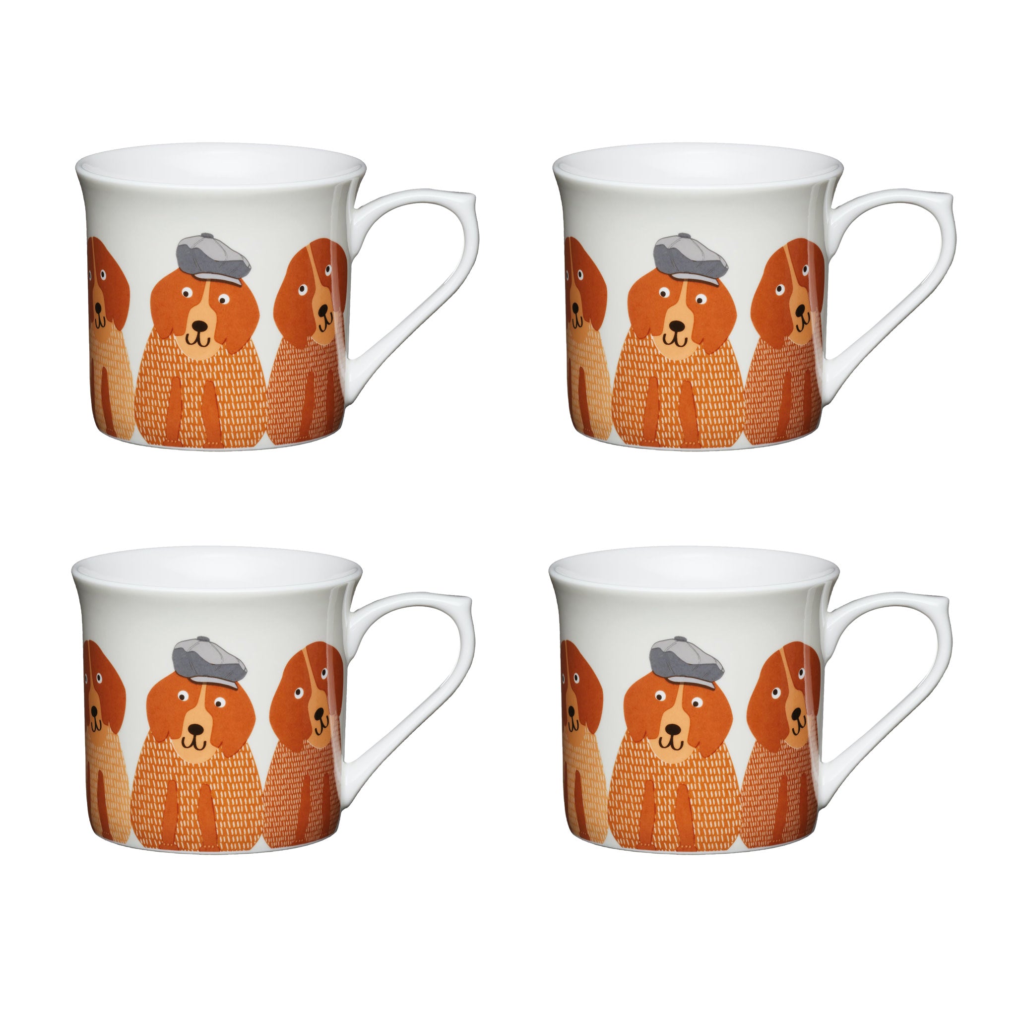 Set of 4 KitchenCraft Fluted China Dogs Mugs – CookServeEnjoy