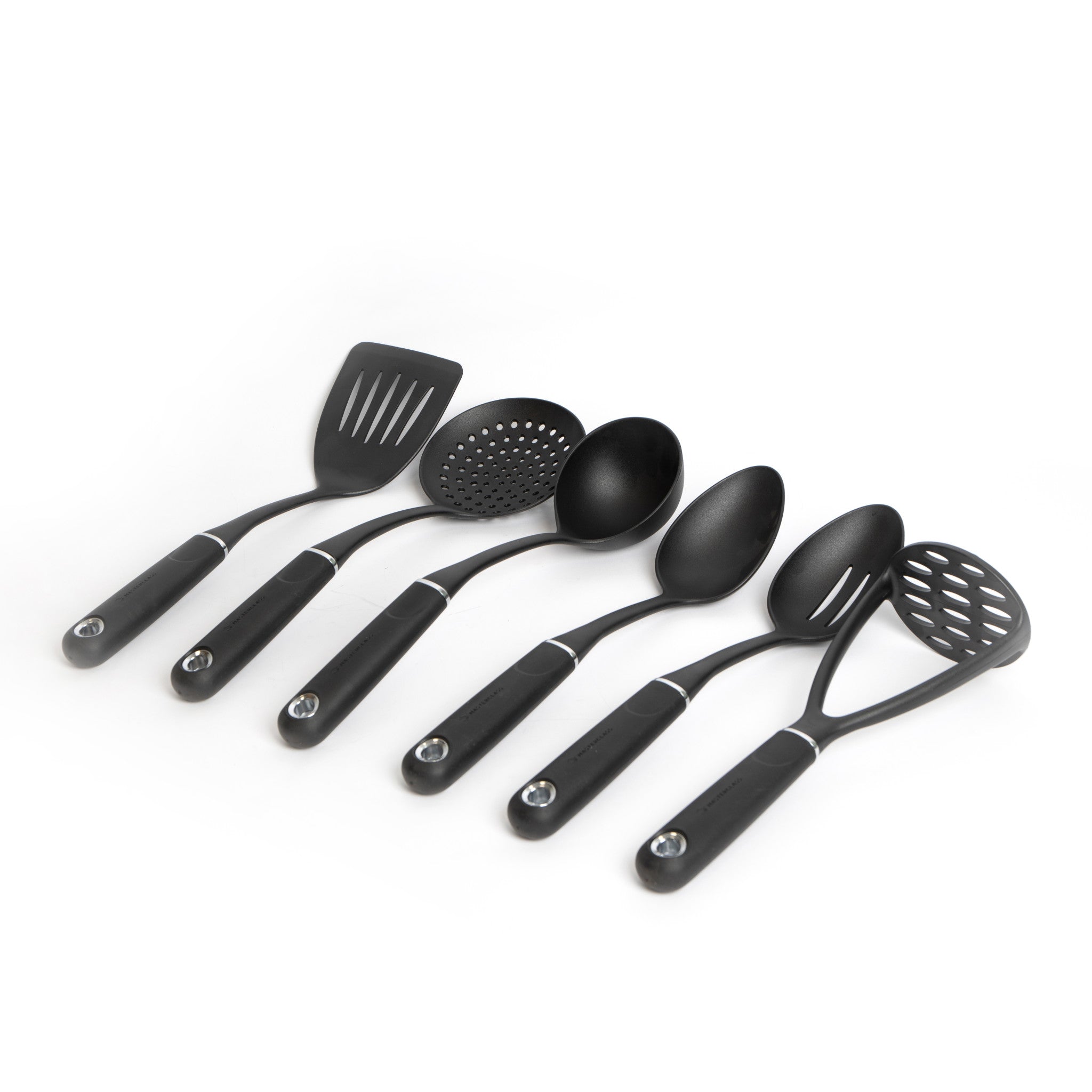 6pc Non-Slip Nylon Kitchen Utensil Set with Skimmer, Ladle, Slotted Sp ...