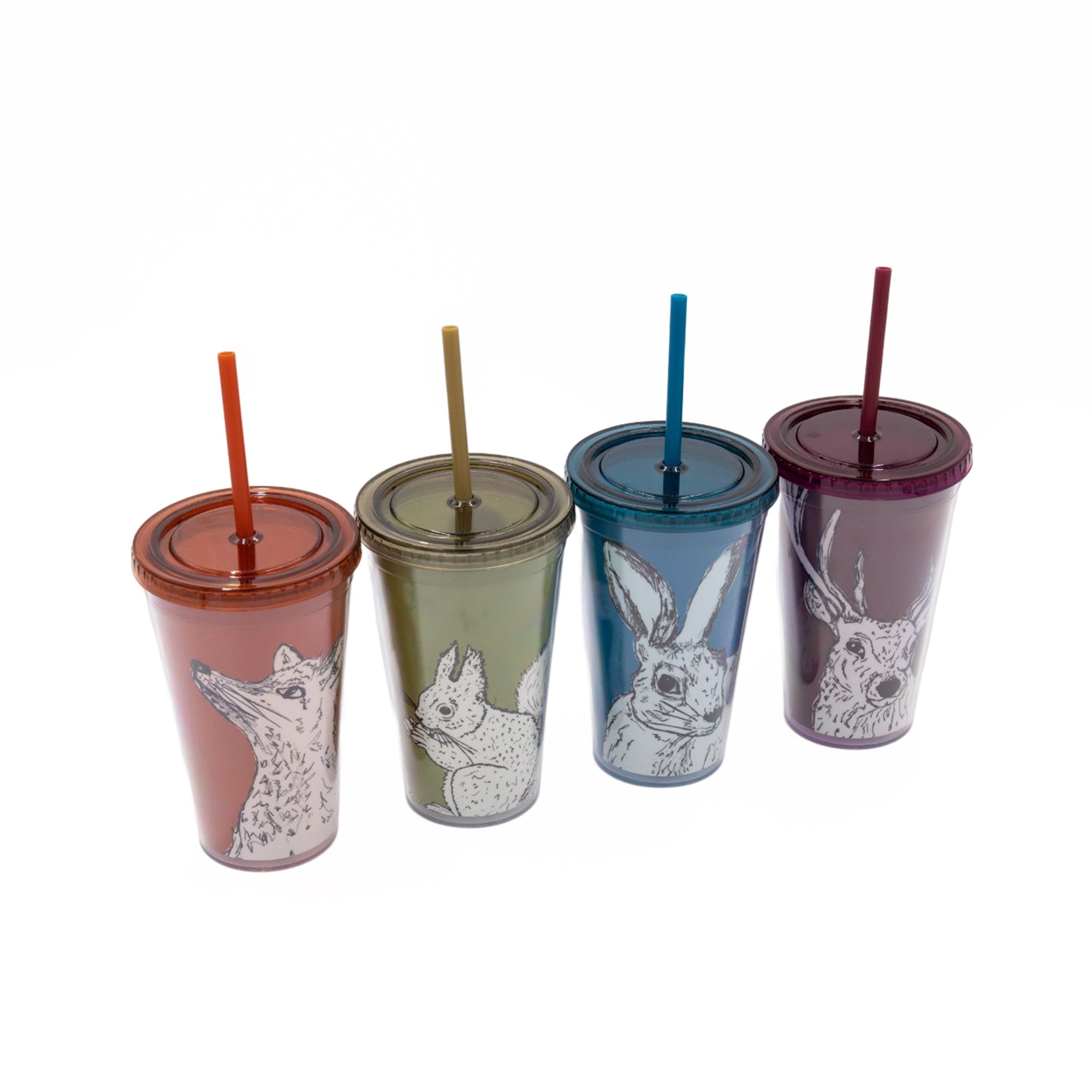 Creative Tops Into The Wild Set of 4 Hydration Cups - Fox, Bunny, Hare ...