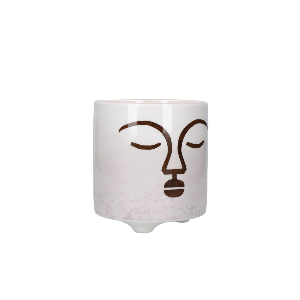KitchenCraft Abstract Face Planter, Dolomite, White / Brown ...