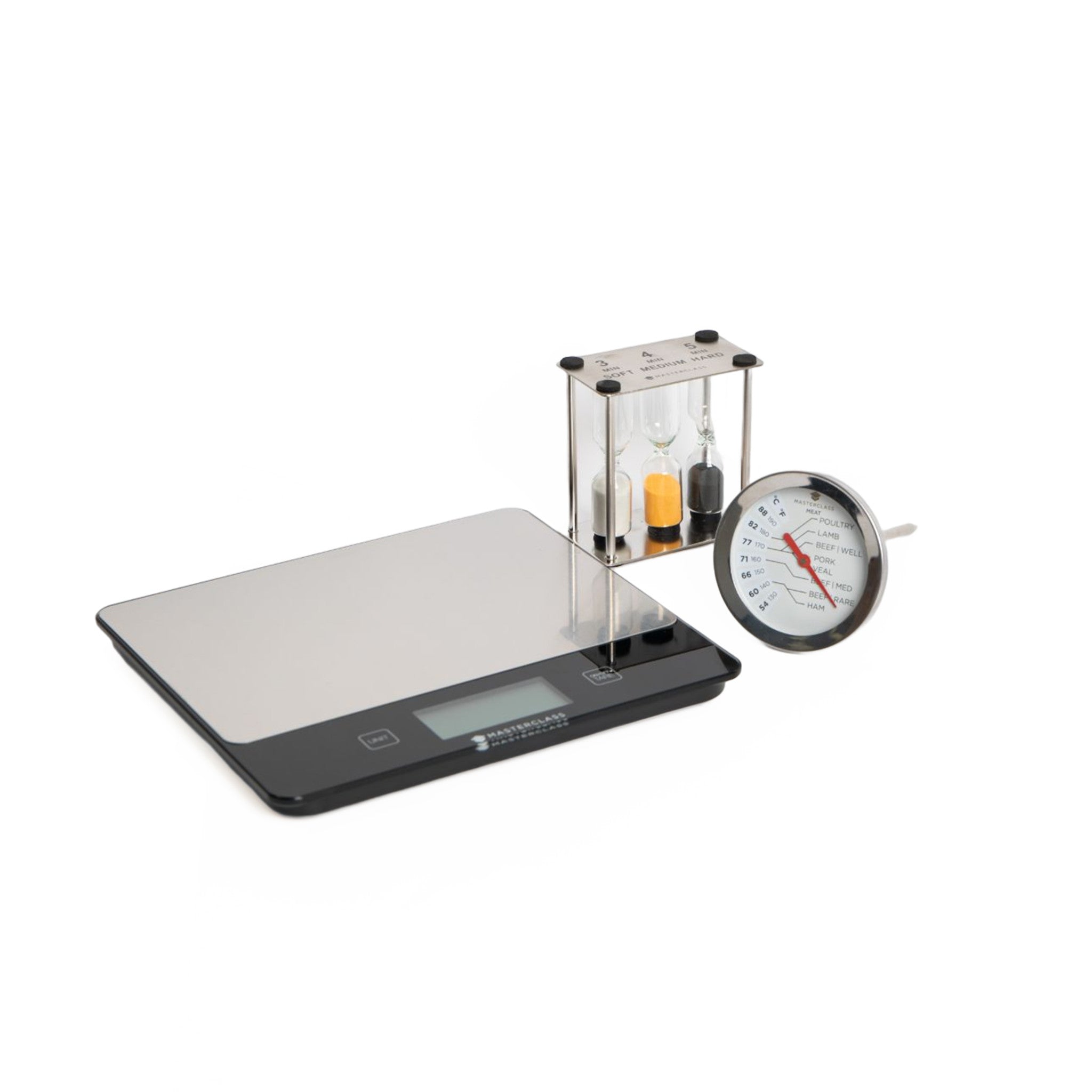 3pc Kitchen Tools Set with 'Dry & Liquid' Digital Kitchen Scales, Wire ...